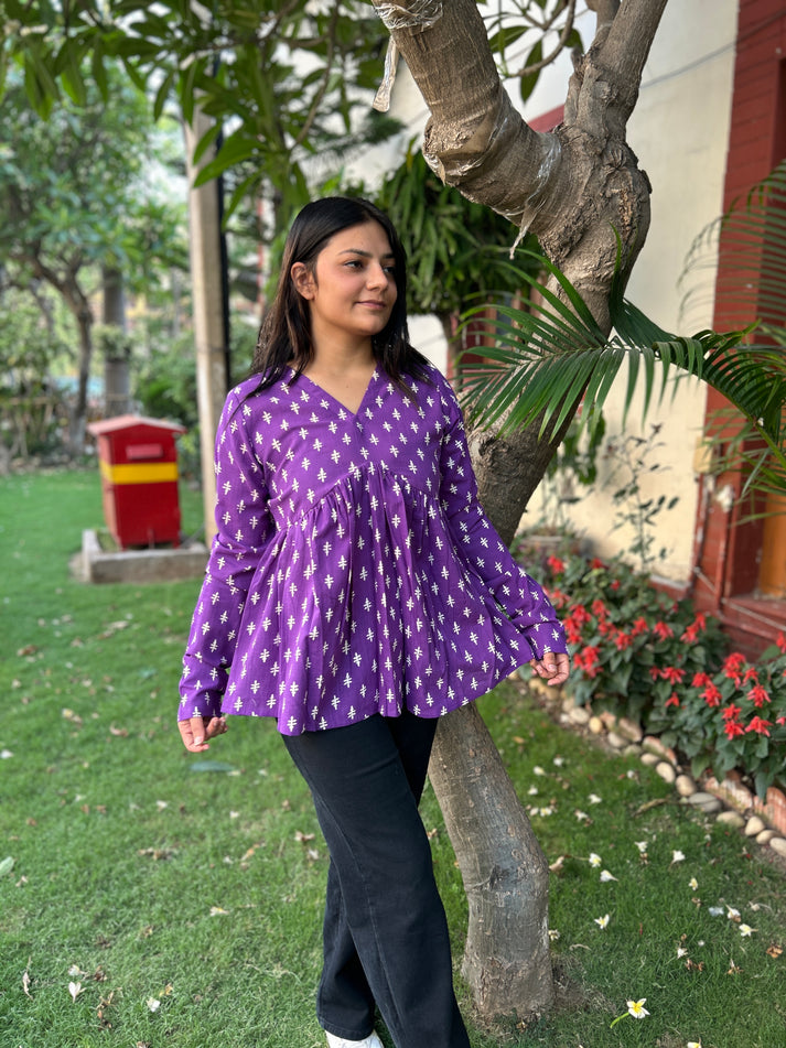 Purple white booti – Shriyani